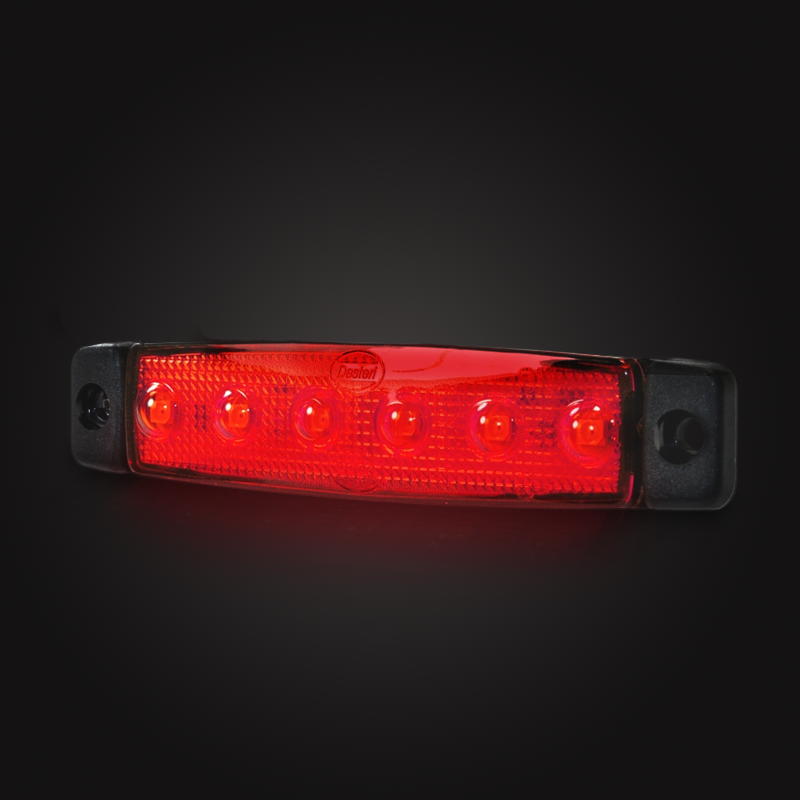 Dasteri 6 LED markeringslamp ROOD - Truckned - LED lamp voor 24V gebruik
